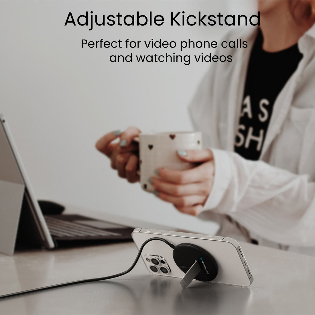 MagBoost Wireless Charger Kickstand with Wall Charger (MagSafe ...